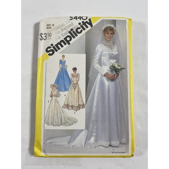 Simplicity | Other | Vtg 982 Simplicity Sewing Pattern 544 Miss Wedding ...